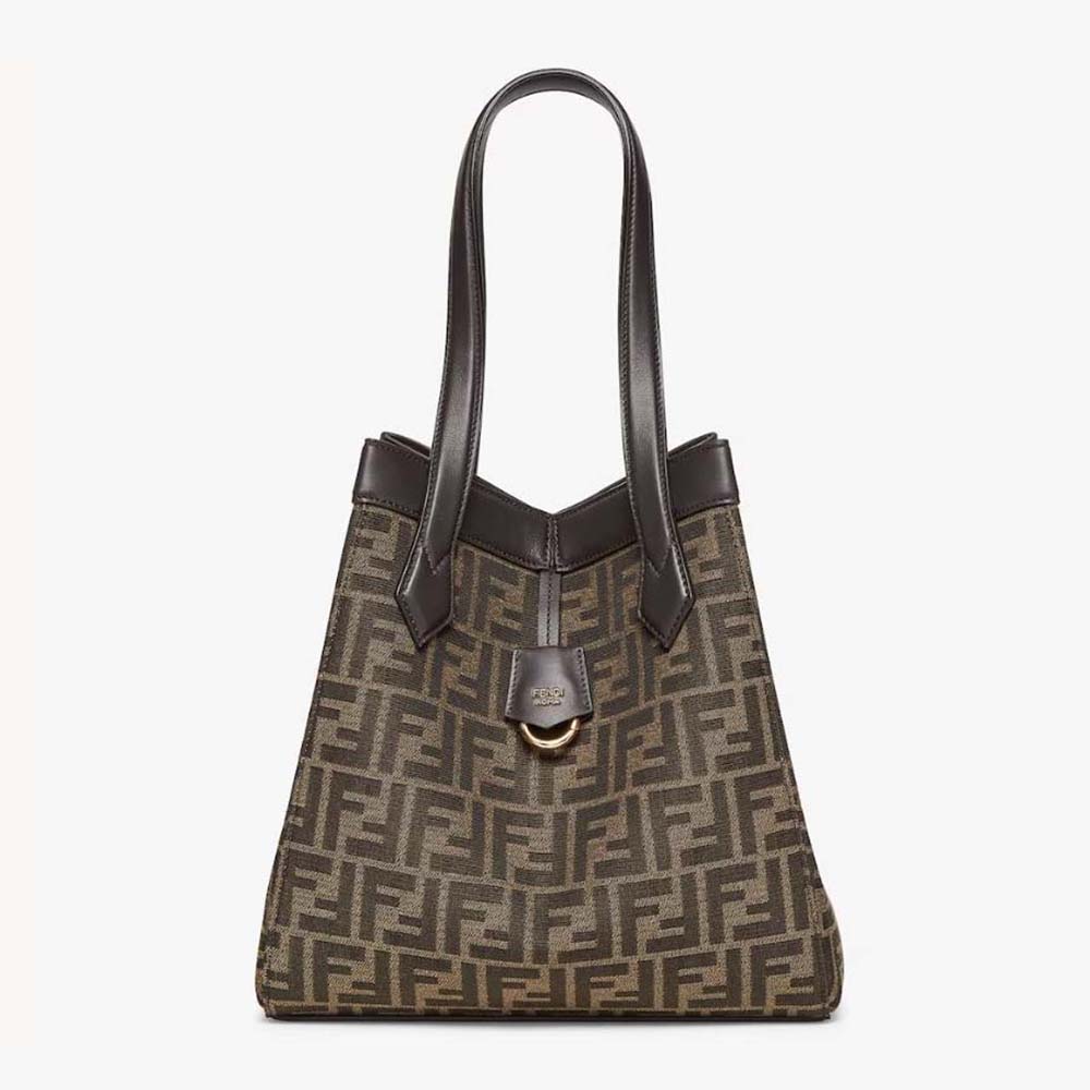Fendi Women Origami Medium Brown FF Jacquard Fabric Bag That Can be ...