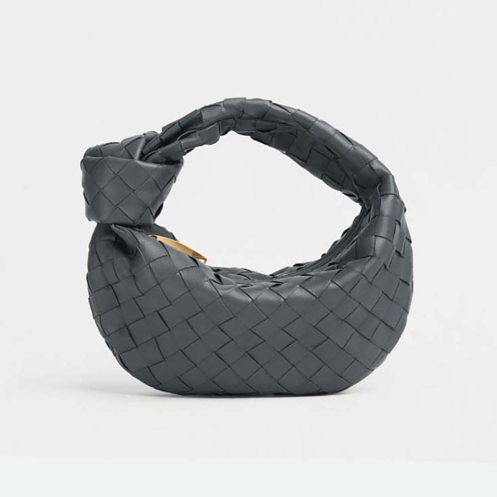 Bottega Veneta Women Mini Jodie in Lambskin Leather-Gray