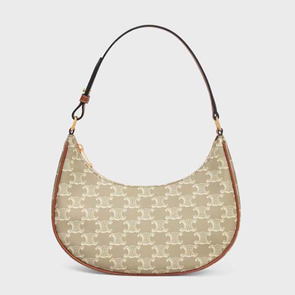 Celine Women Ava Bag in Triomphe Canvas and Calfskin