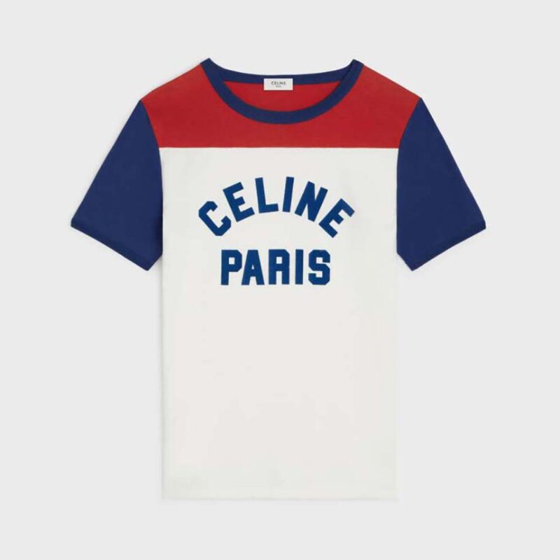 Celine Women Paris Boxy T-shirt in Cotton Jersey