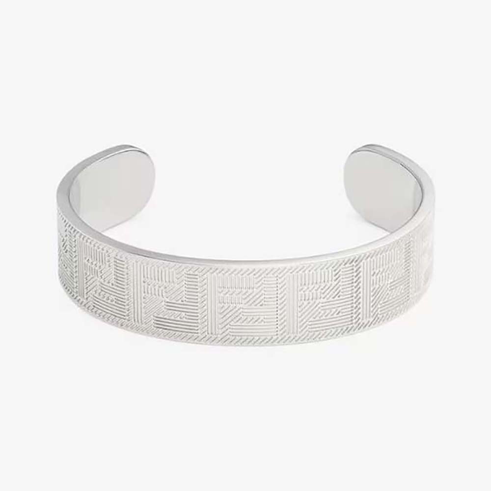 Fendi Men Shadow Bracelet Silver-color Metal