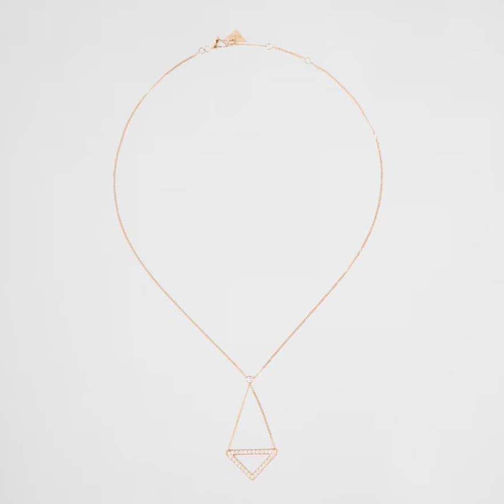 Prada Women Eternal Gold Cut-out Pendant Necklace in Yellow Gold with ...