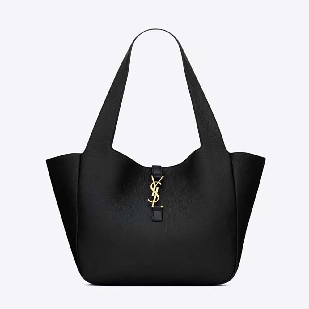 Saint Laurent YSL Women Bea in Grained Leather-Black