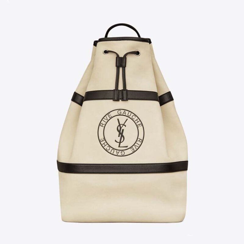 Saint Laurent YSL Men Rive Gauche Sling Bag in Canvas-Black