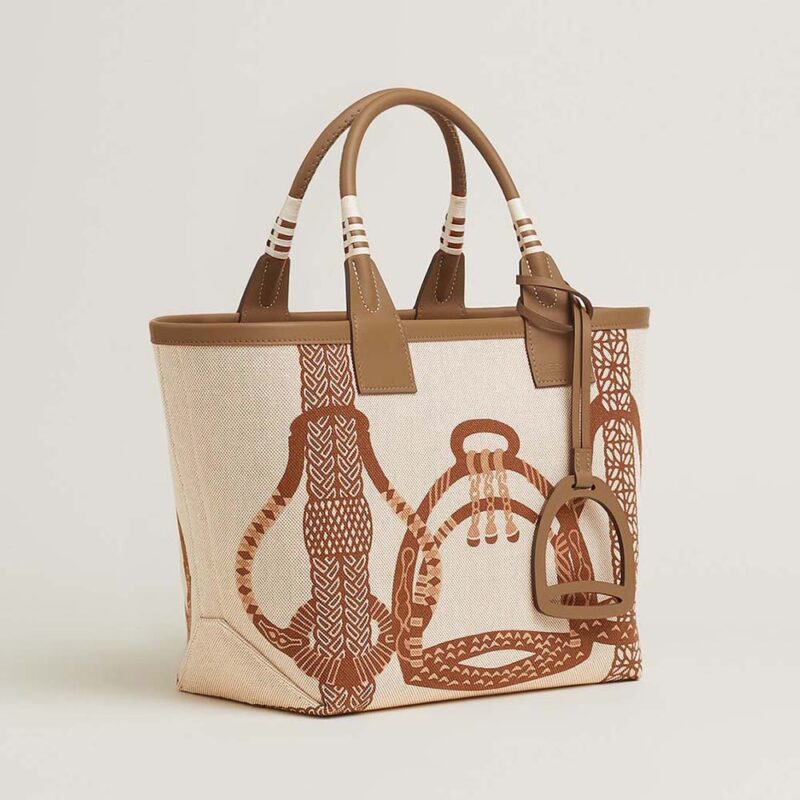 Hermes Unisex Steeple 25 Ecru Tote Bag-Blue H084312CKAB