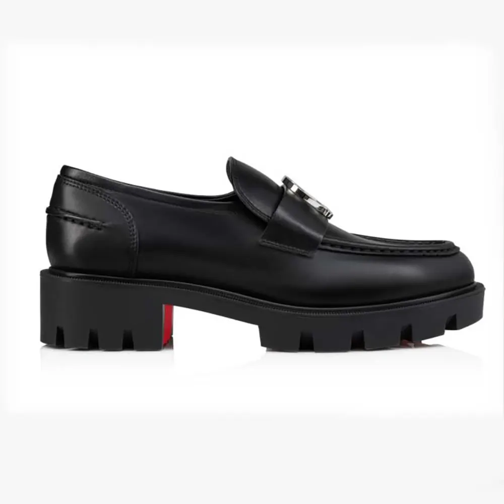 Christian Louboutin Women CL Moc Lug Loafers Calf leather-Black