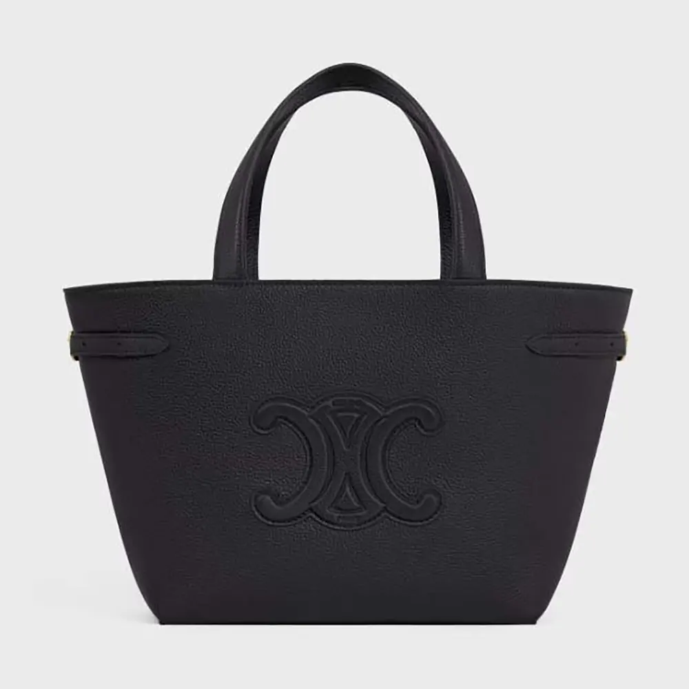 Celine Unisex Mini Cabas Anais Cuir Triomphe in Grained Calfskin-Black ...