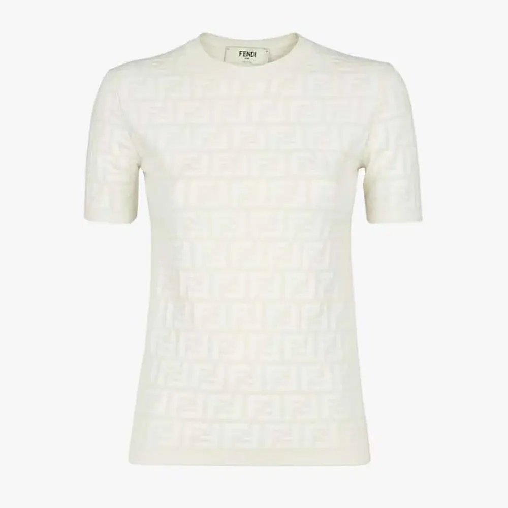 Fendi Women White FF Viscose Jumper-White FZX999AQ41F1M2A