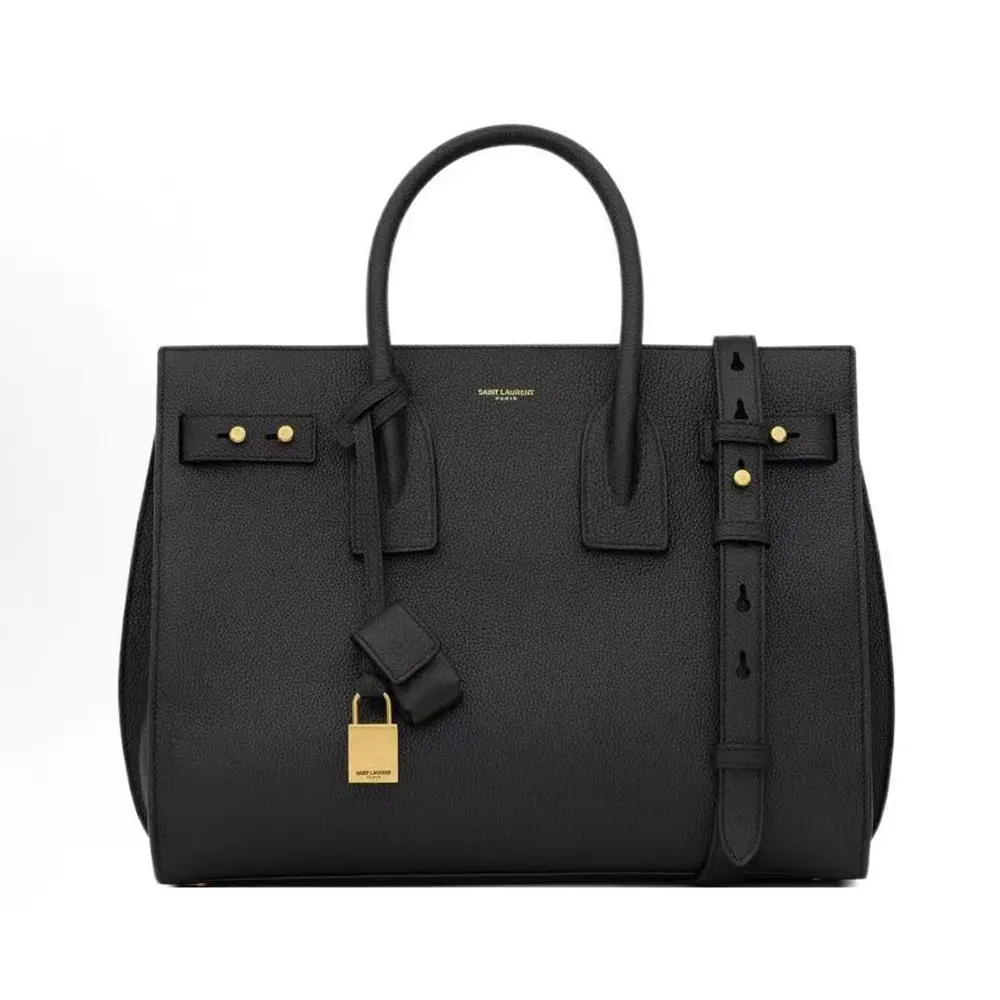 Saint Laurent YSL Women Sac De Jour in Supple Grained Leather-Black